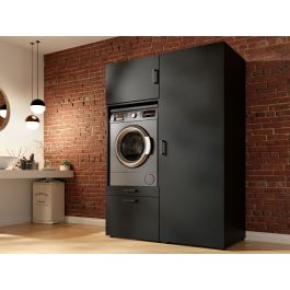 Kast WASHING 1 machine met kast 1 deur LARGE zwart