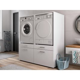Kast WASHING 2 machines naast elkaar MEDIUM wit - Mobistoxx