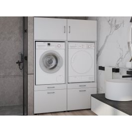 Kast WASHING 2 machines naast elkaar LARGE wit - Mobistoxx