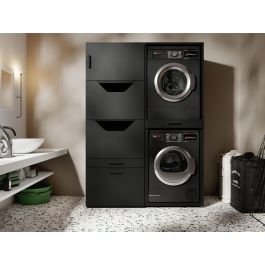 Wasmachinekast WASHING 2 machines boven elkaar met kast voor wasgoed ...