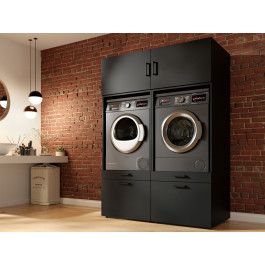 Kast WASHING 2 machines naast elkaar LARGE zwart - Mobistoxx