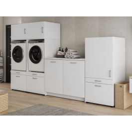 Kast WASHING 2 machines met kast 1 deur 2 lades en onderkast LARGE wit ...