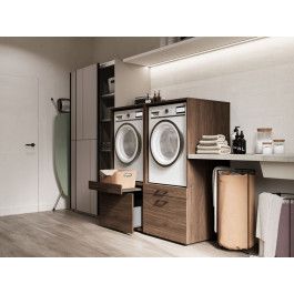 Kast WASHING 2 machines naast elkaar MEDIUM walnoot - Mobistoxx