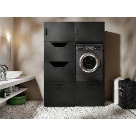 Kast WASHING 1 machine met kast voor wasgoed LARGE zwart - Mobistoxx